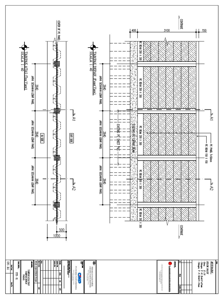 STR-01 Denah Dan Tampak Pagar | PDF
