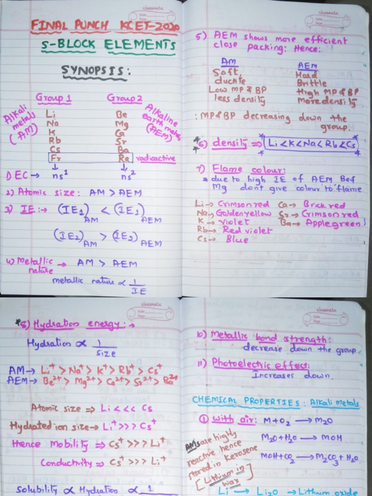 S Block Elements | PDF