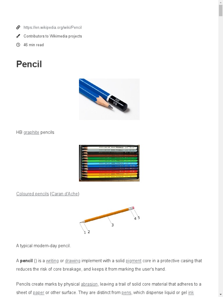 Pencil | PDF | Pencil | Conservation And Restoration Materials