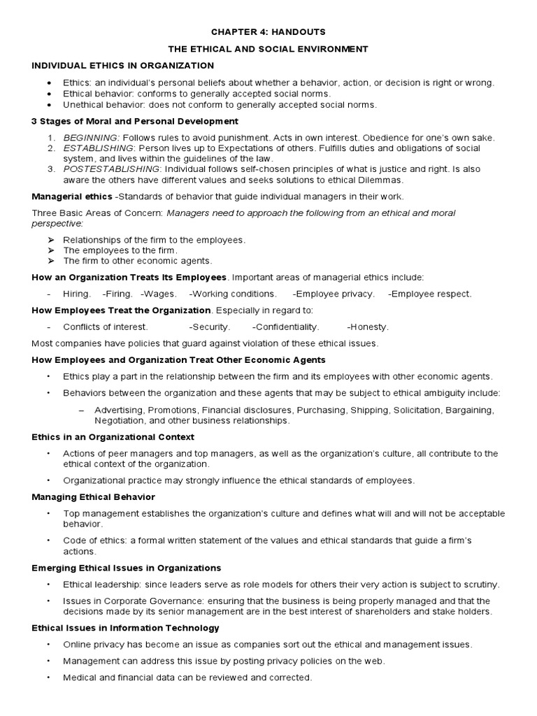 Ethics Handouts | PDF | Globalization | Economies