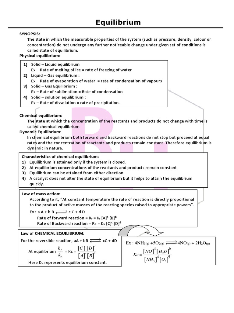 EQUILIBRIUM | PDF | Chemical Equilibrium | Reaction Rate