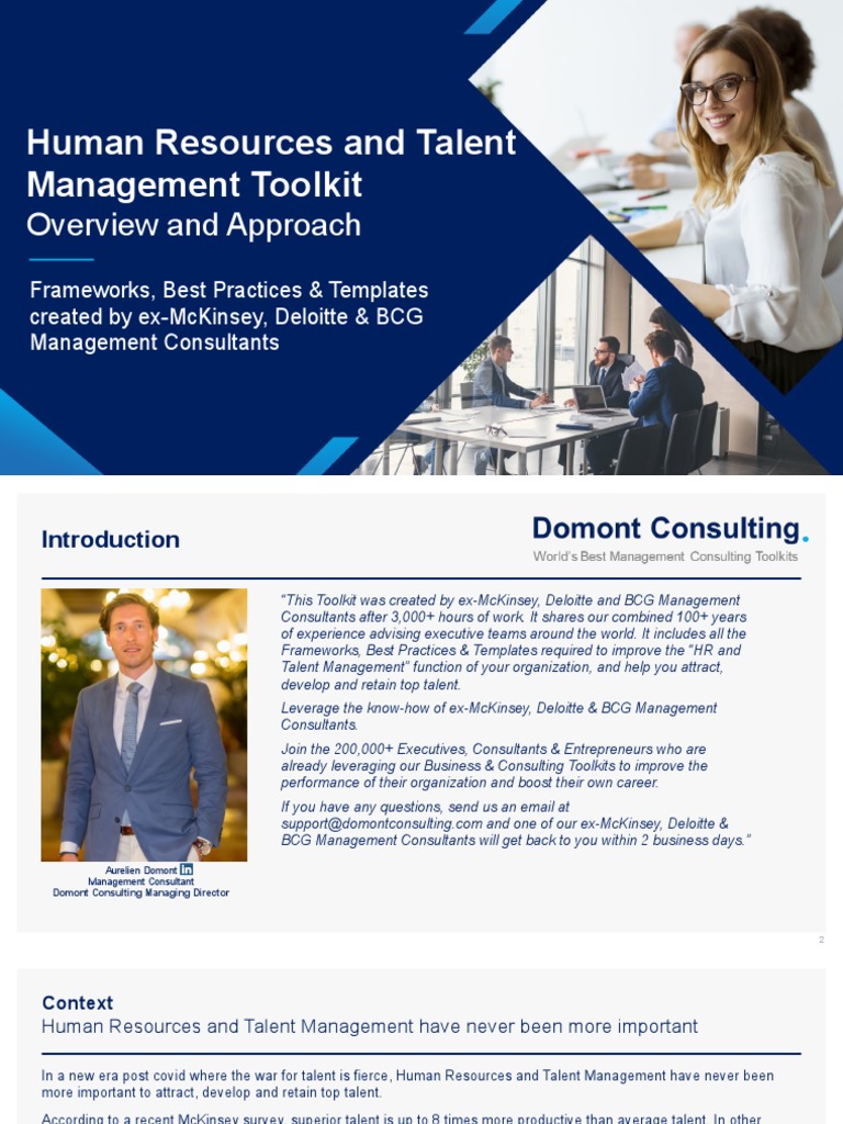 Hr And Talent Management Toolkit Overview And Approach Download