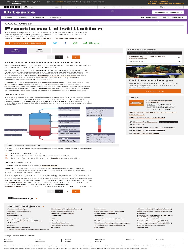 Fractional Distillation of Crude Oil - Fractional Distillation - GCSE ...