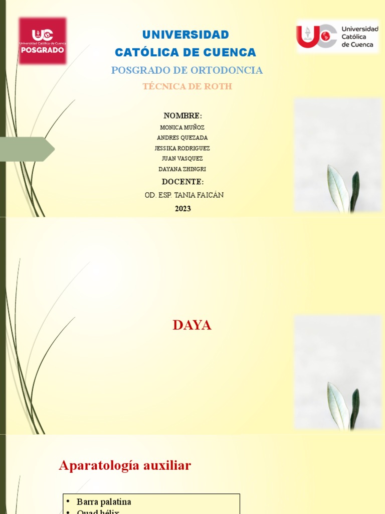 Diapositivas Roth | PDF | Anatomia dental | Ramas de Odontología