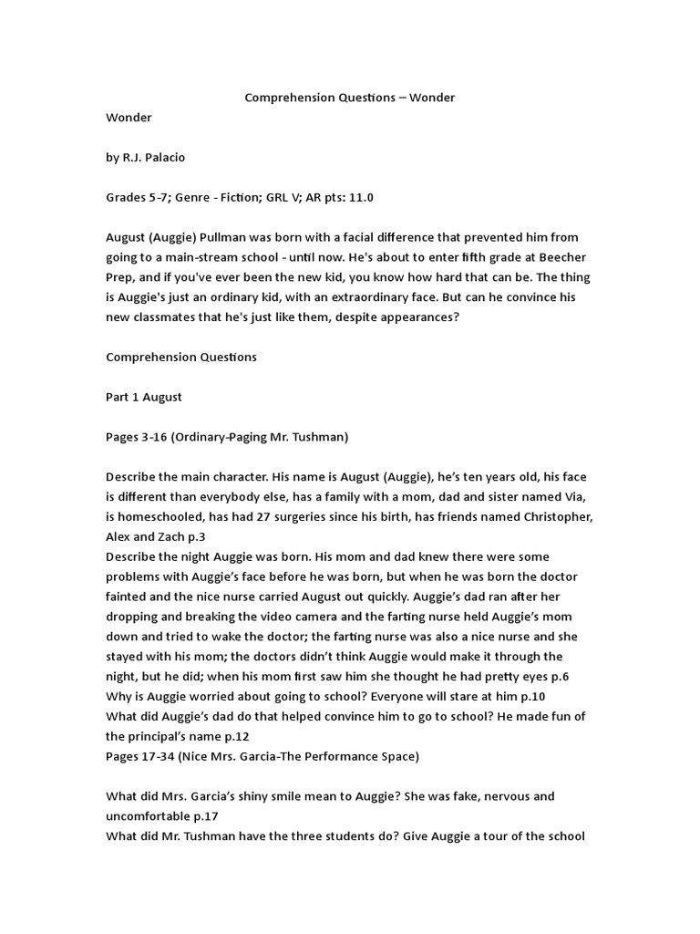 Comprehension Questions | PDF