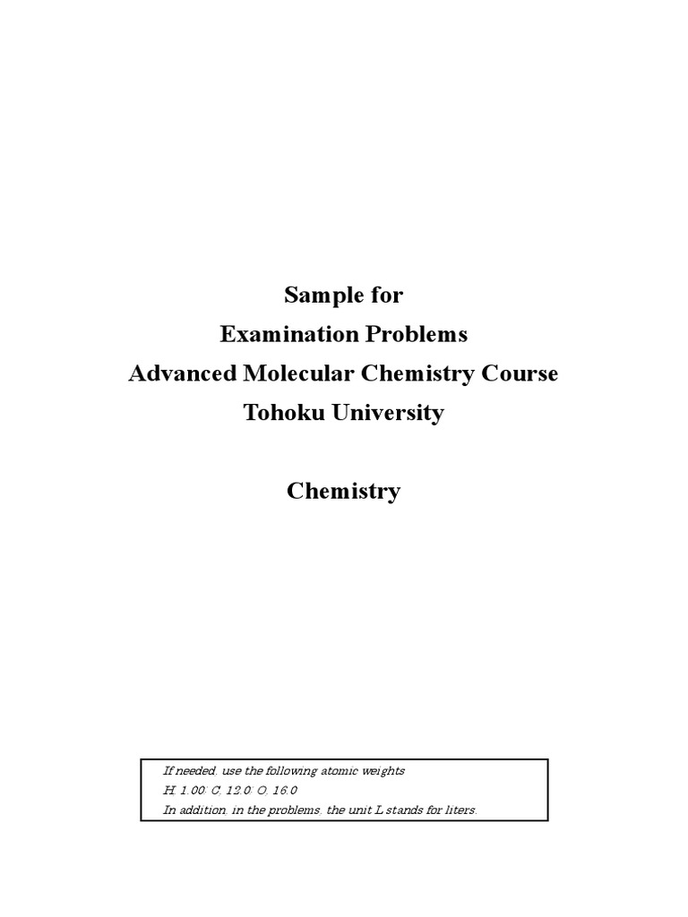 Sample For AMC Exam Problems | PDF | Chemical Reactions | Oxide