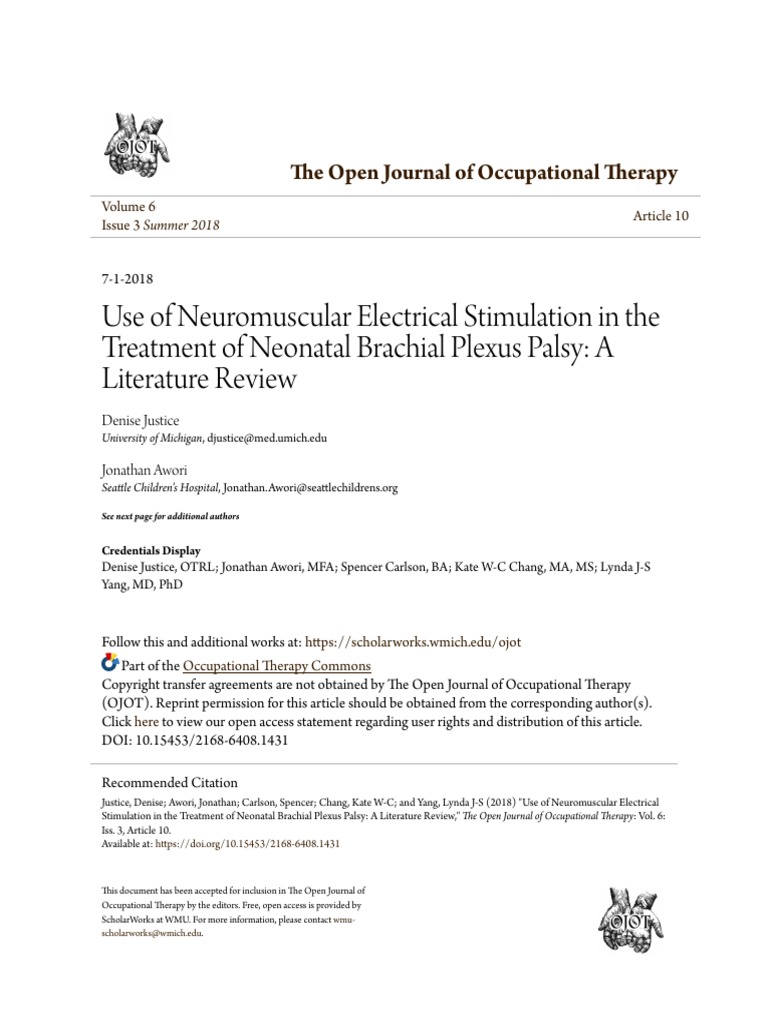 Use of Neuromuscular Electrical Stimulation in The Treatment of ...