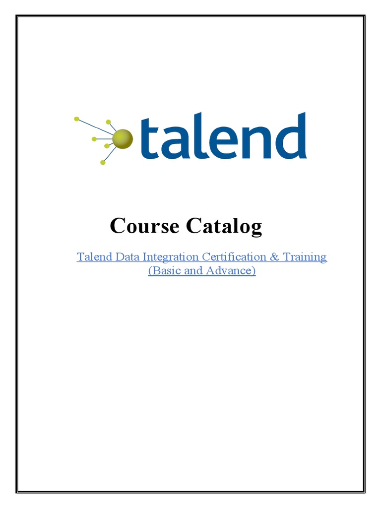 Talend Data Integration Certification and Training | PDF