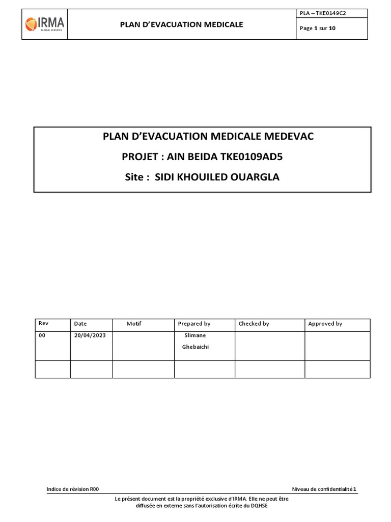 Plan d'Évacuation Médicale MEDEVAC | PDF | Hôpital | Premiers secours