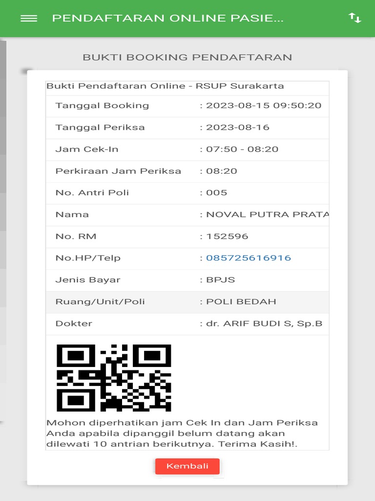 Pendaftaran Online Rsup Surakarta | PDF