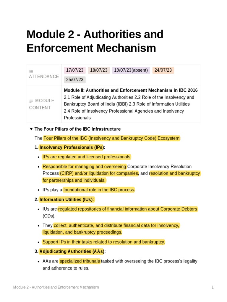 Module 2 - Notes | PDF | Bankruptcy | Liquidation
