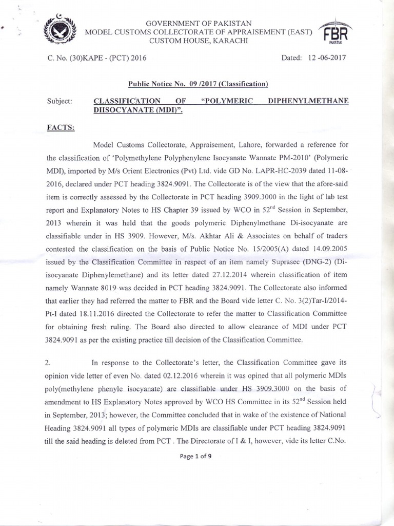 Public Notice 9 2017 Classification | PDF