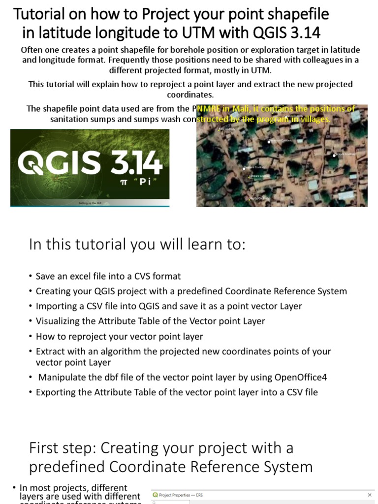 Reproject Point Shapefile to UTM in QGIS | PDF | Comma Separated Values | Computer Data