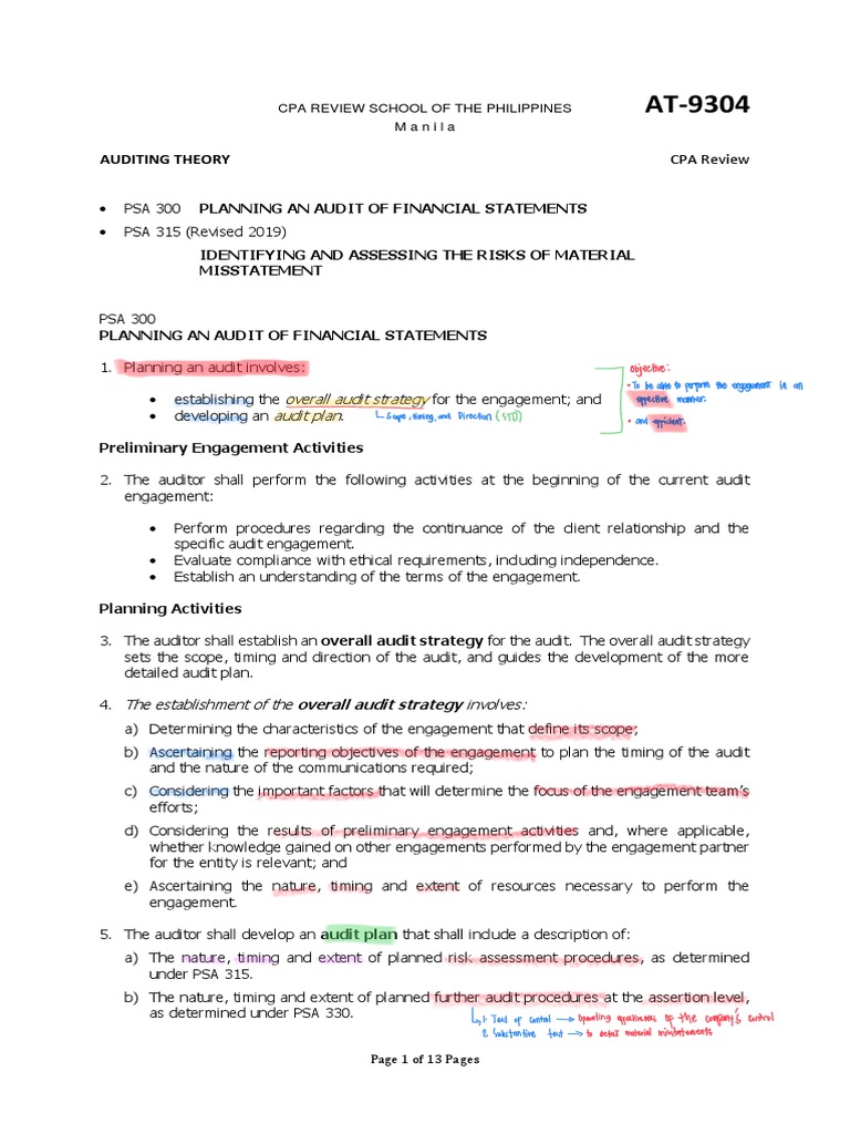 At 9304 | PDF | Audit | Internal Control