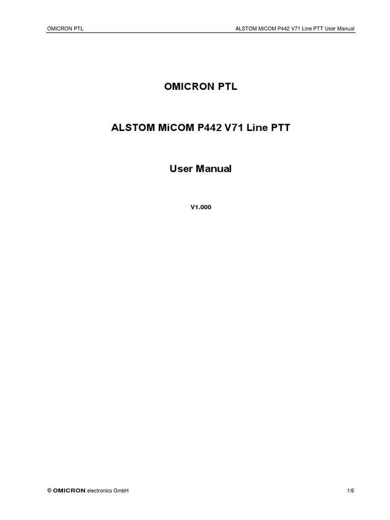 ALSTOM MiCOM P442 V71 Line User Manual ENU | PDF | Relay | Switch
