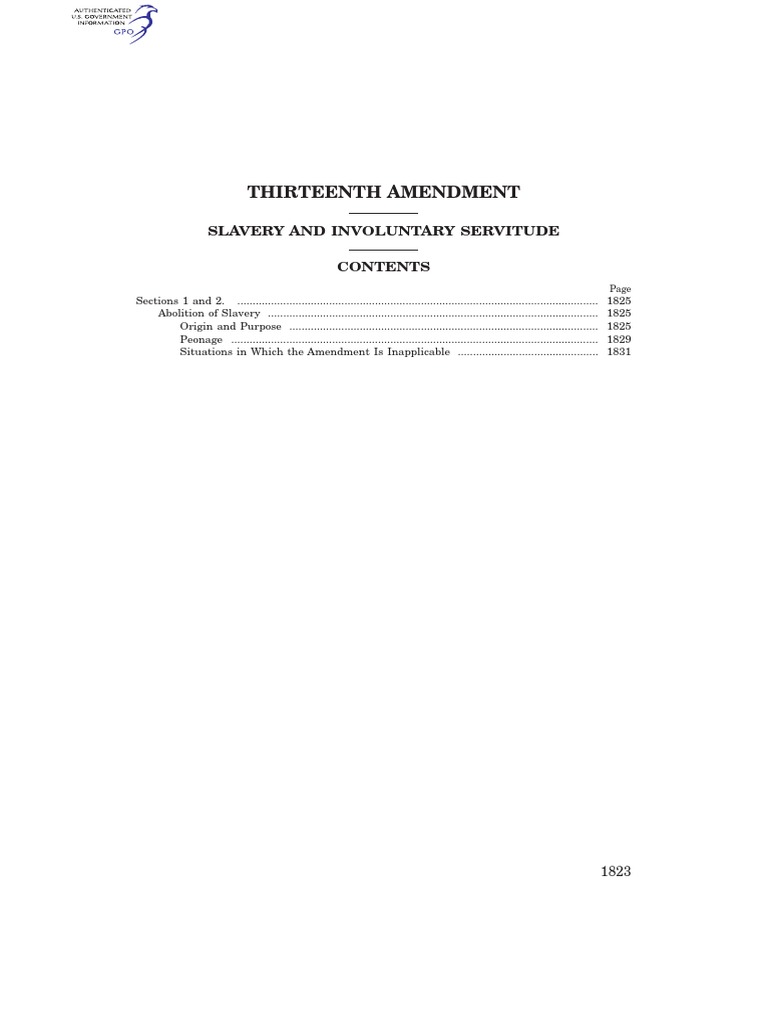 13th Amendment | PDF | Thirteenth Amendment To The United States ...