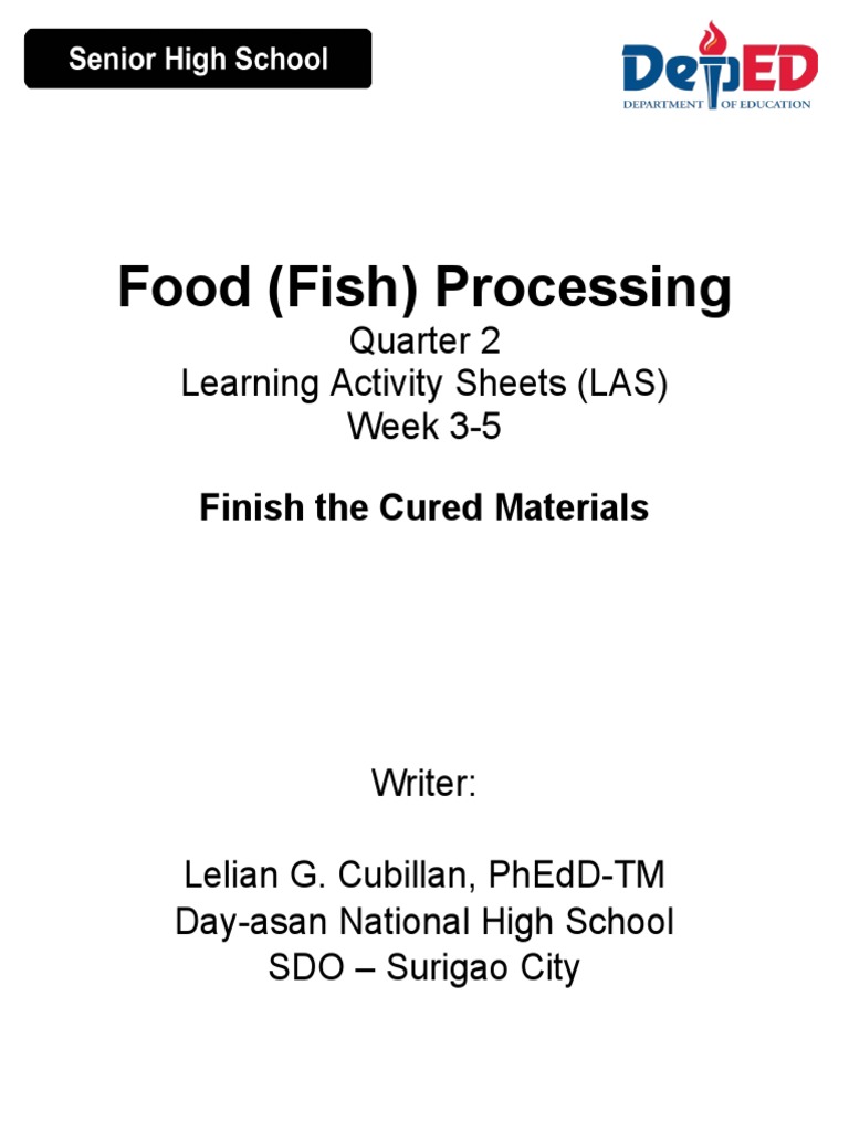 LAS 2nd Quarter WEEK 3 5 Grade 11 Food Processing Final CUBILLAN Edited ...