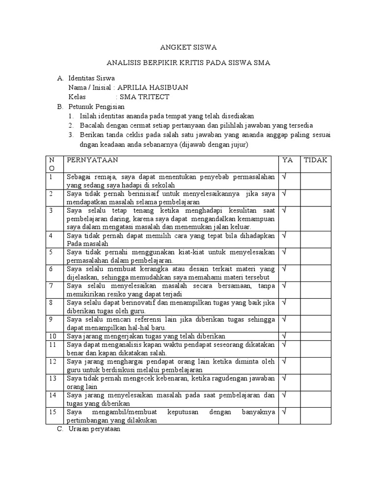 Angket Psi Pend | PDF