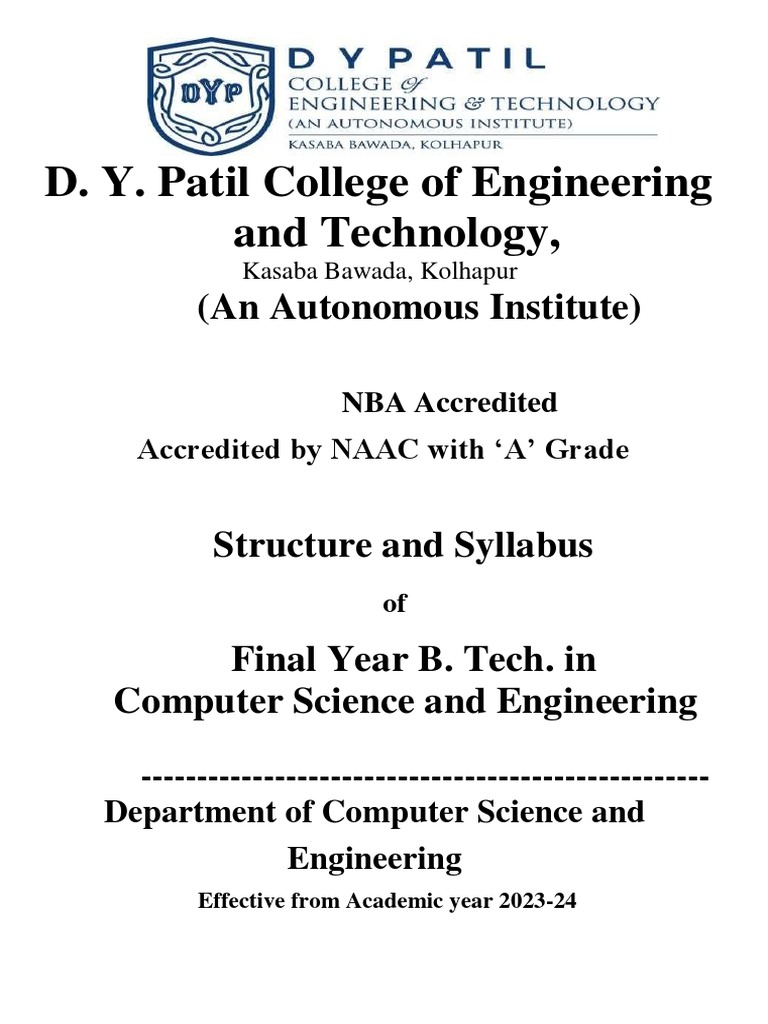 Final CSE Final Year BTech Syllabus | PDF