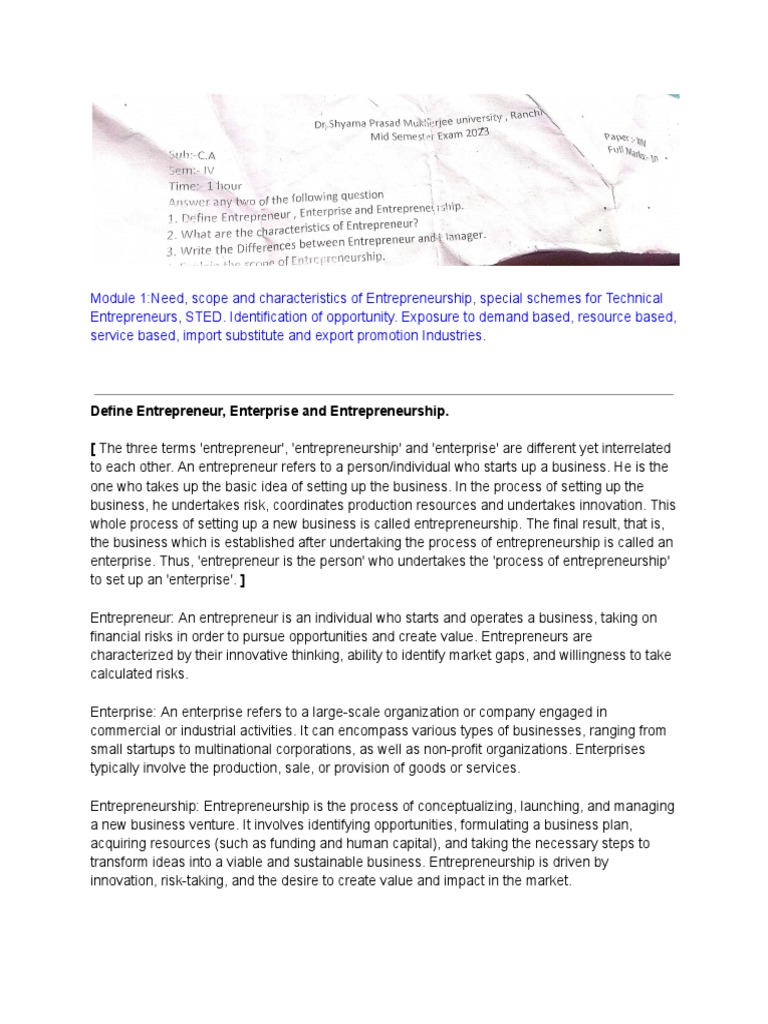 Entrepreneurship Development | PDF | Entrepreneurship | Survey Methodology