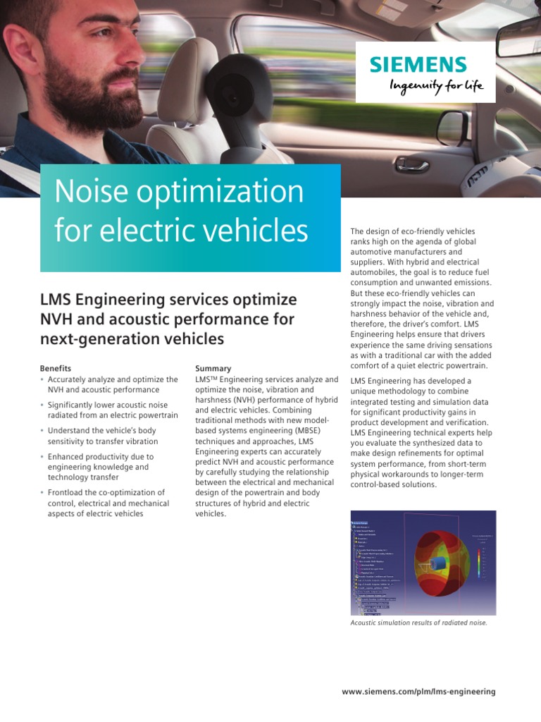 Siemens PLM LMS Noise Optimization For Electric Vehicles Fs 42244 - tcm1023 228410 | PDF ...