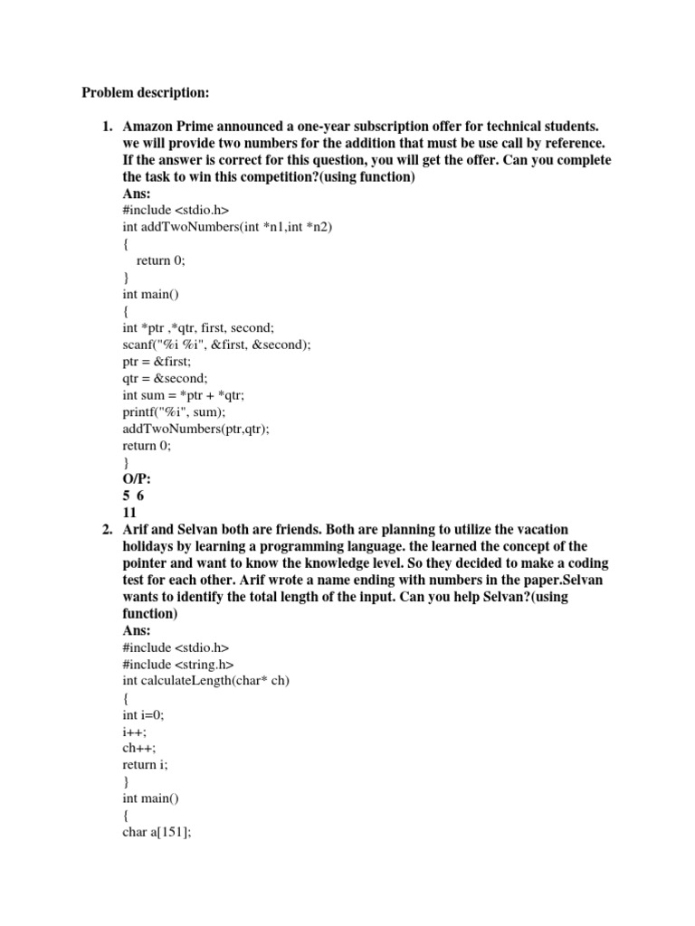 Problems | PDF | Computer Programming | Information Technology