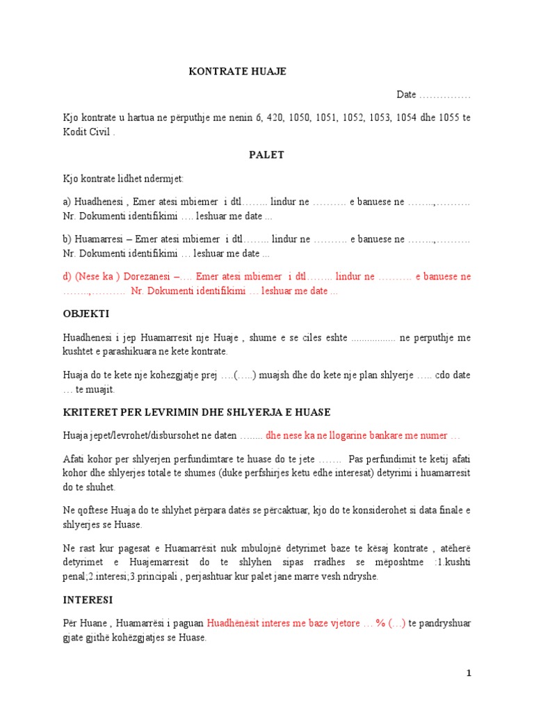 Kontrate Huaje 2 Model Okokok | PDF