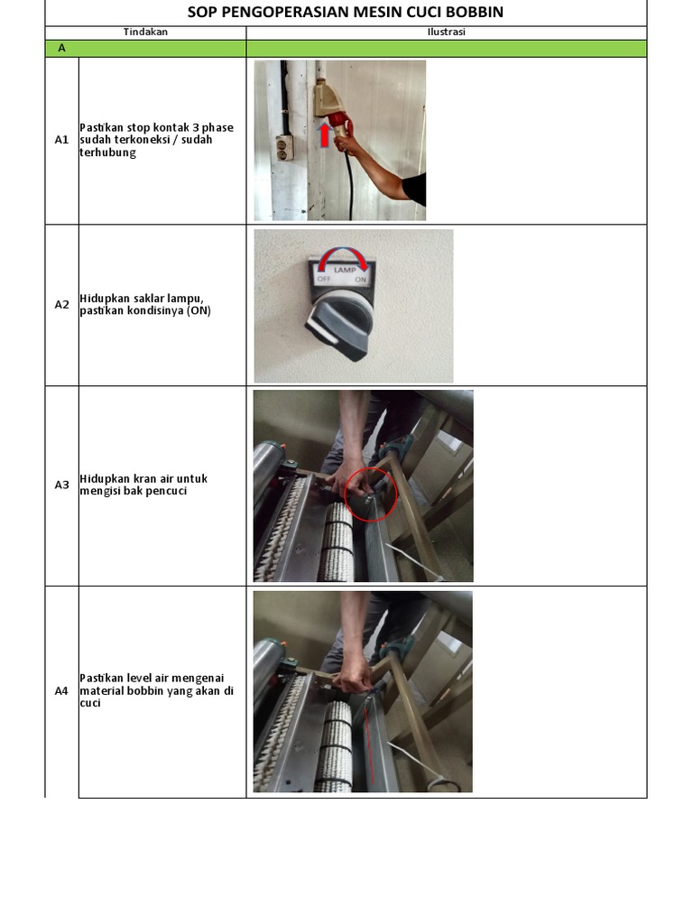 SOP BOB Washing Machine | PDF