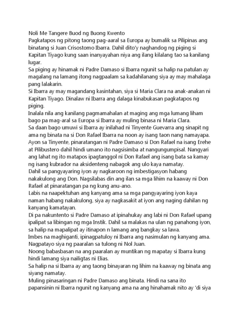 Noli Me Tangere Buod | PDF