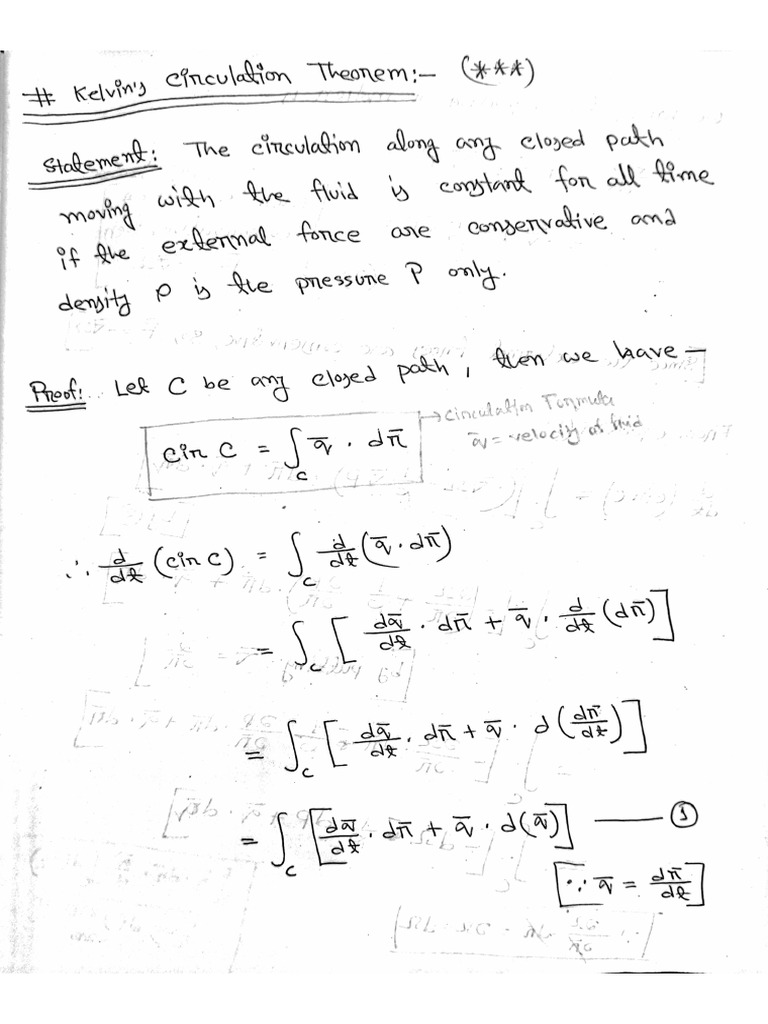 Kelvin's Circulation Theorem | PDF