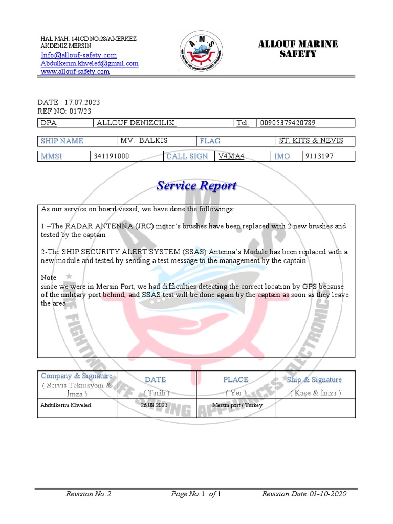 Radio Service Report | PDF