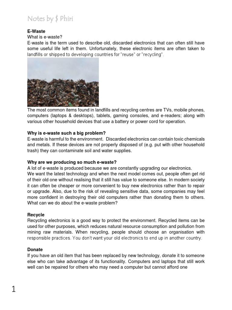 E Waste | PDF | Electronic Waste | Recycling