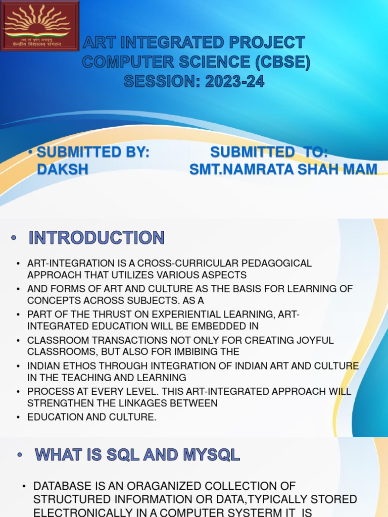 Art Integrated Project | PDF | Databases | Sql