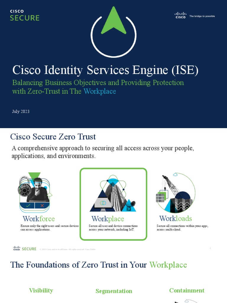 Cisco ISE: Zero Trust Workplace Solutions | PDF