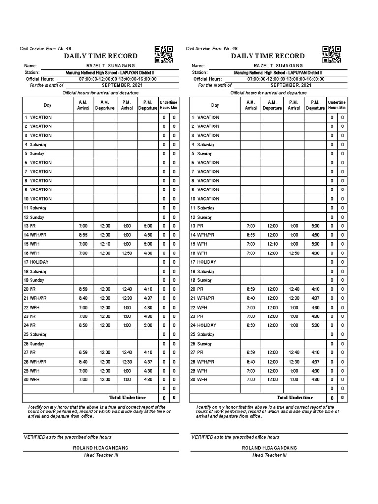 DepEd DTR 2023 | PDF
