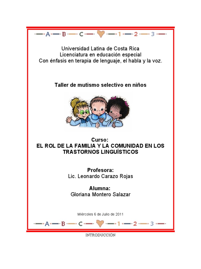Mutismo Selectivo en Niños: Causas y Tratamientos | PDF | Ansiedad ...