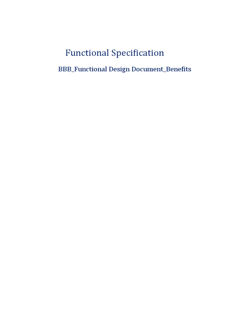 BBB - Functional Design Document - Benefits Reports | PDF
