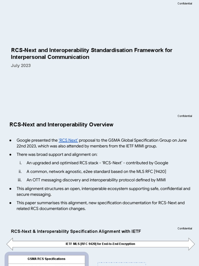 RCS-next and Interoperability - Next Steps | PDF | Networking Standards | Communications Protocols