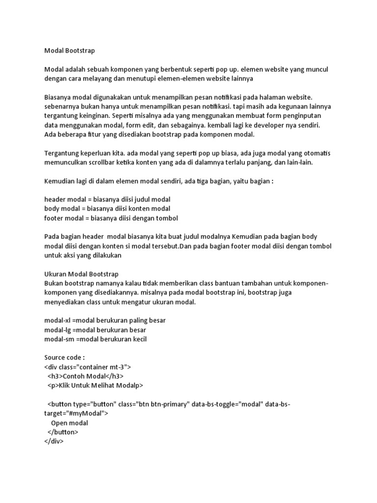 Modal Bootstrap | PDF