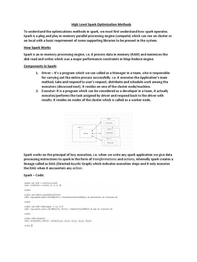 High Level Optimization Methods in Spark 1672230272 | PDF | Apache ... High Level Optimization Methods in Spark 1672230272 | PDF | Apache ...