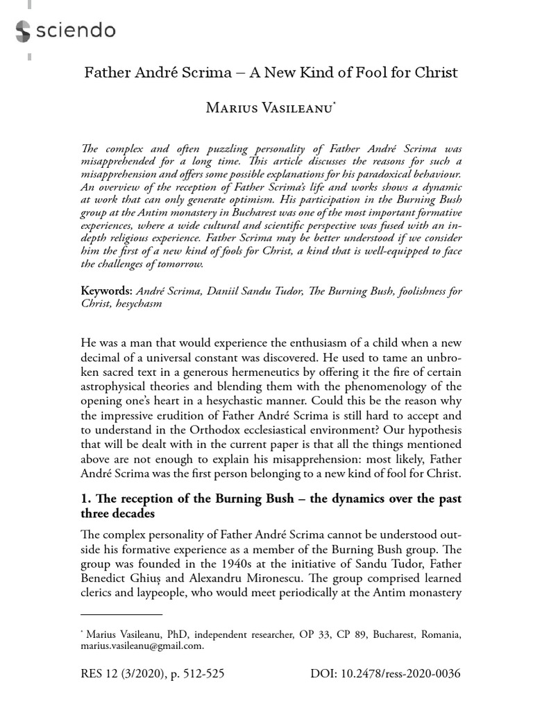 Understanding André Scrima's Legacy | PDF | Ecumenism | Russian ...