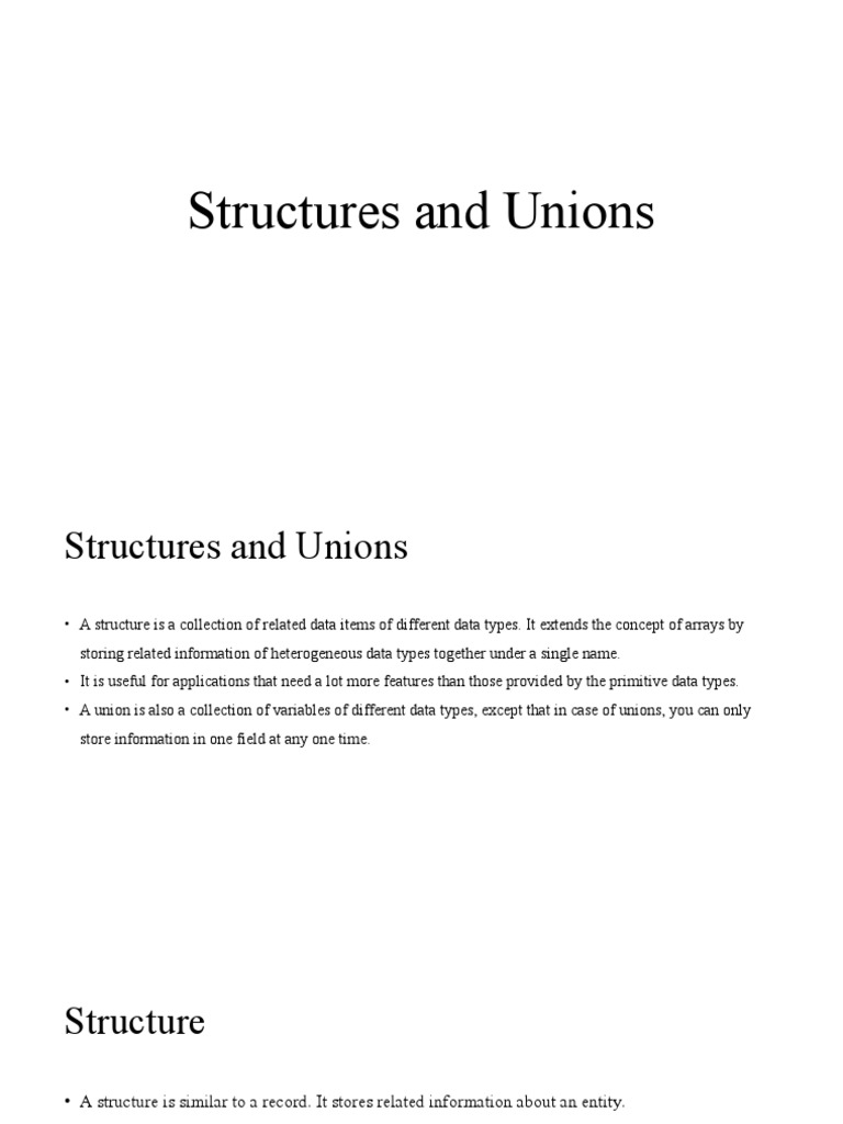Structures and Unions | PDF | Pointer (Computer Programming) | Software Engineering