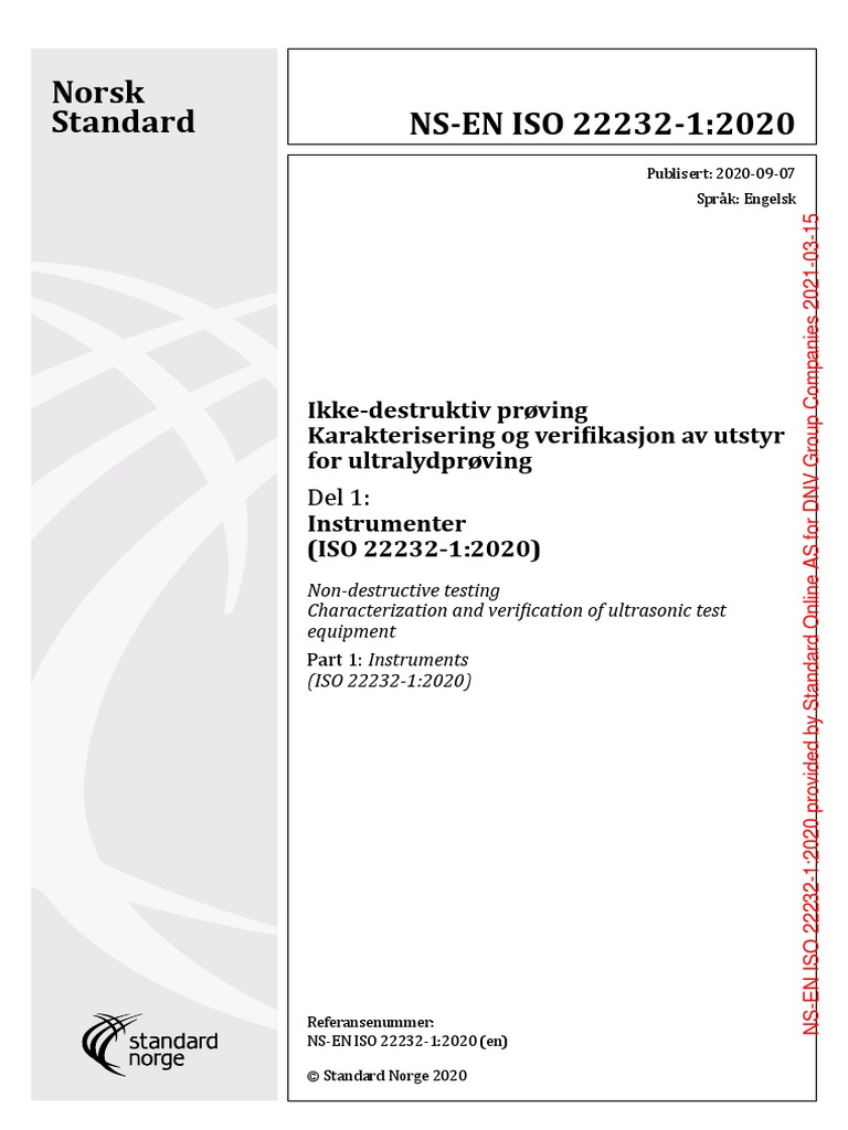 Norsk Standard NS-EN ISO 22232-1:2020 | PDF