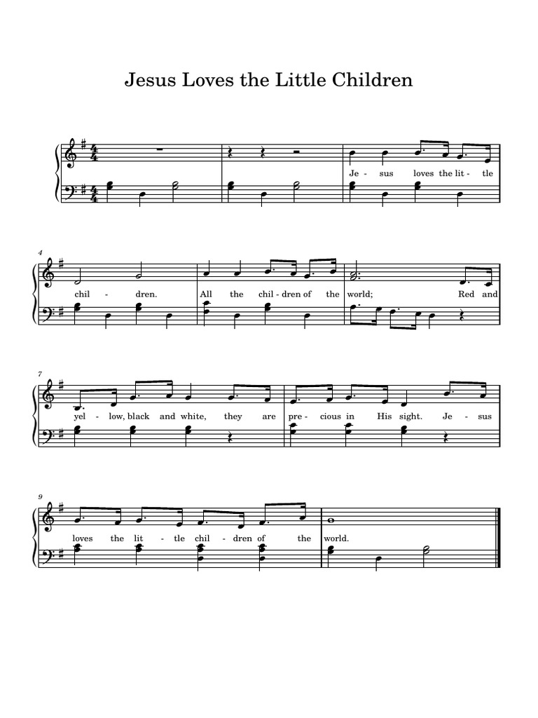 Jesus Loves The Little Children | PDF