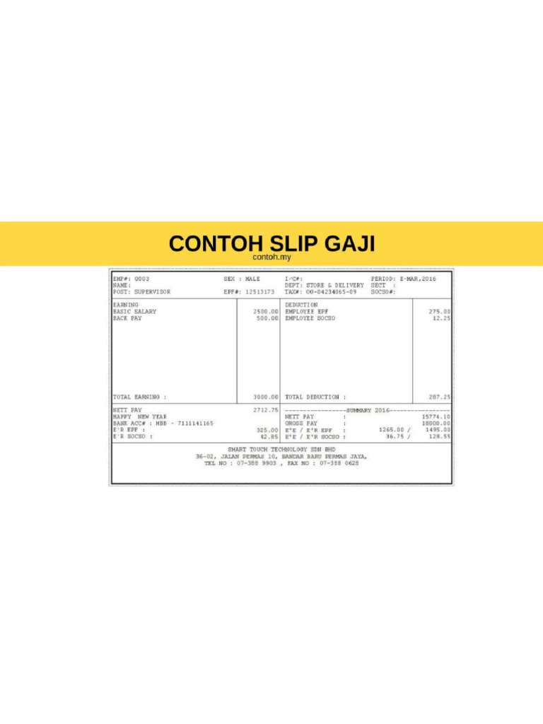 Contoh SLip Gaji | PDF
