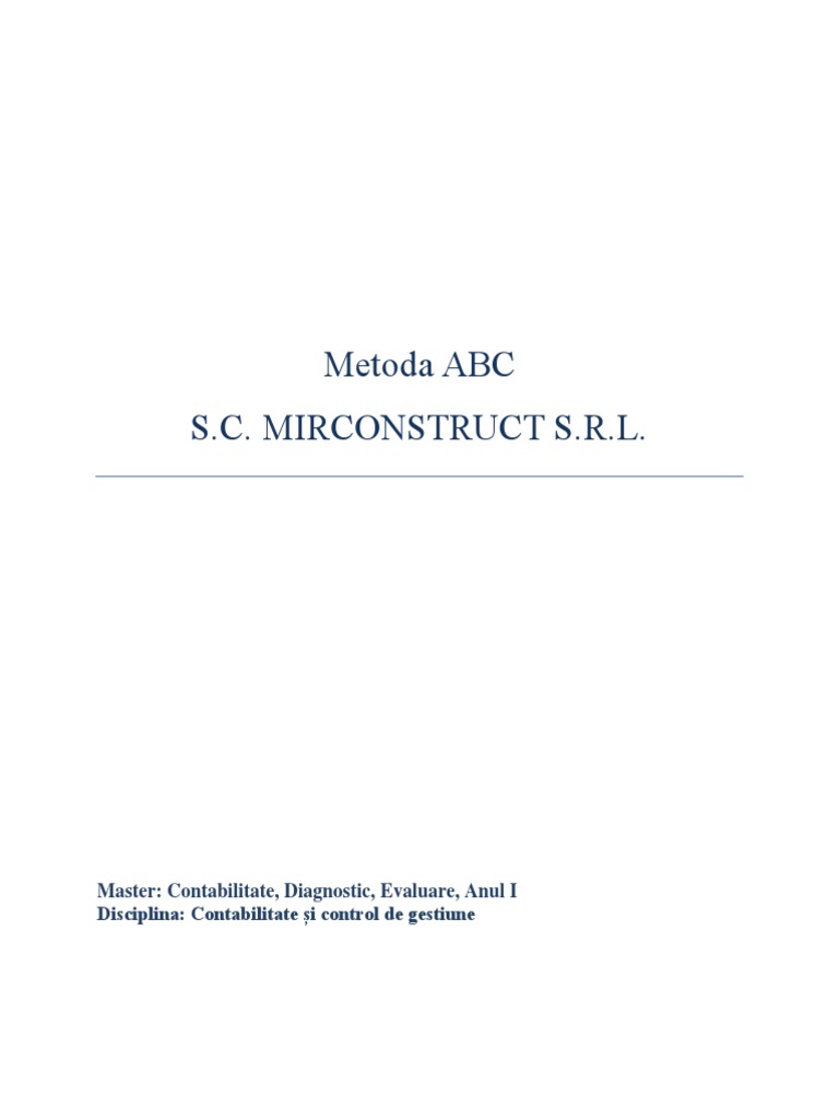 Proiect CCG - Metoda ABC | PDF