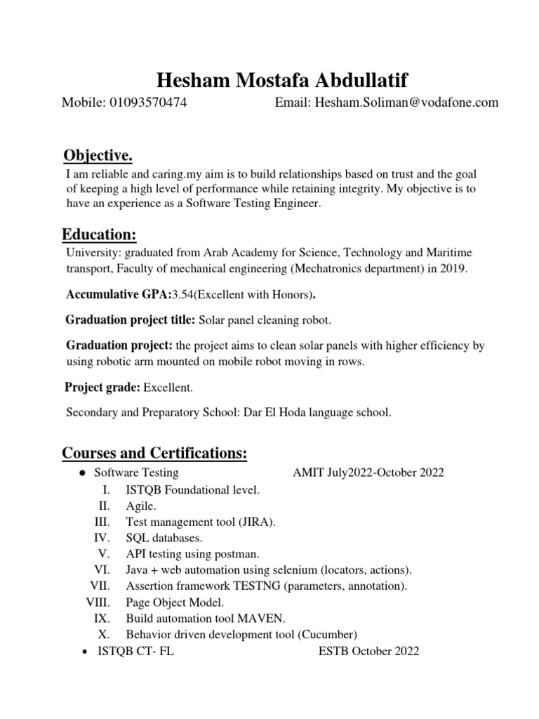 Hesham Soliman Pdf Software Testing Systems Engineering 1828