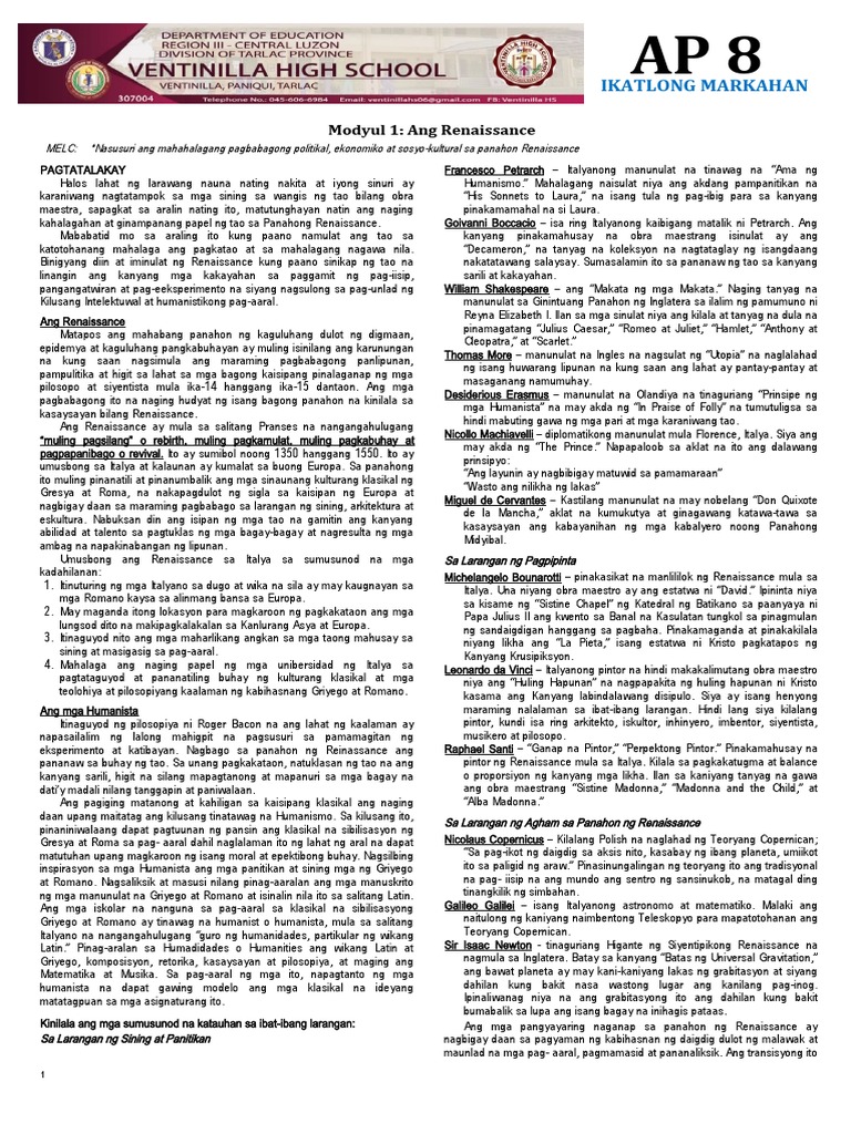 AP 8 - 3rd Quarter - Handout | PDF