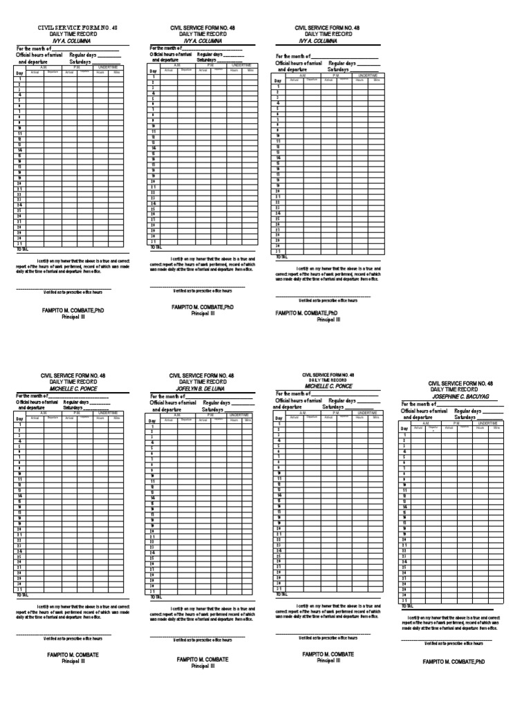 Civil Service Form No. 48 | PDF