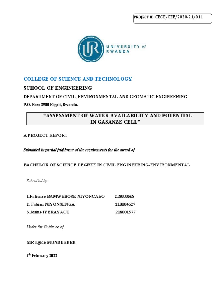 Project For Hod | PDF | Wash | Drinking Water